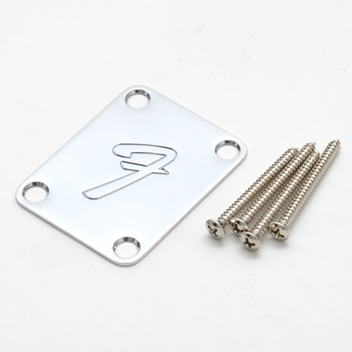 Fender Neck Plate, 4-Bolt, Chrome | Neck Plates | Hardware | Parts ...